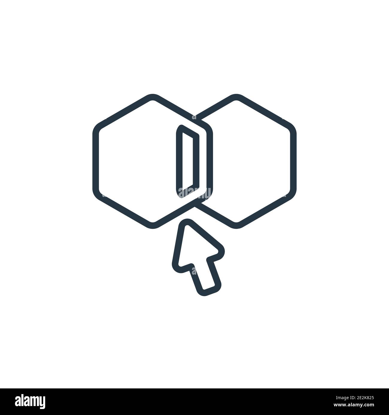 Join outline vector icon. Thin line black join icon, flat vector simple ...