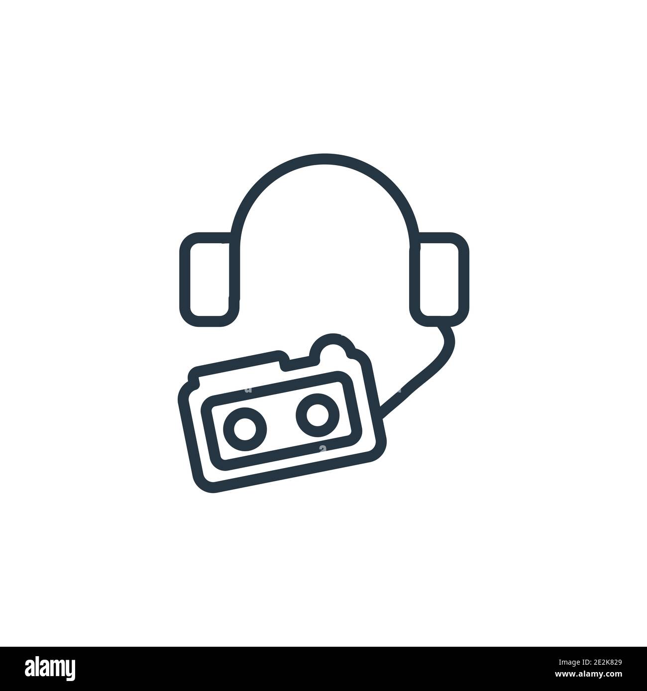 Walkman outline vector icon. Thin line black walkman icon, flat vector ...
