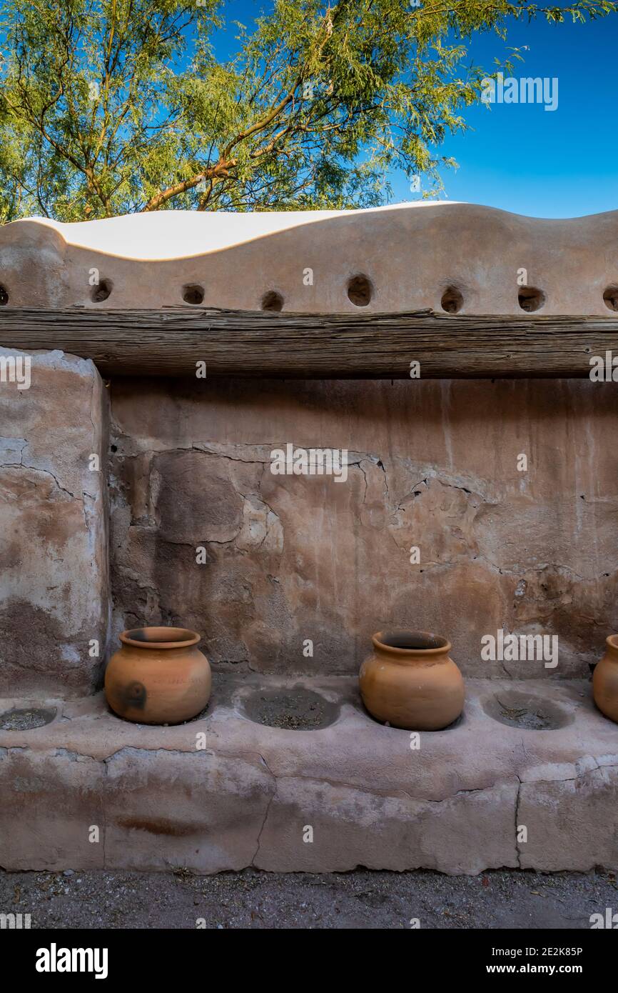 Interior of storeroom where surplus from the harvest and seeds for the ...