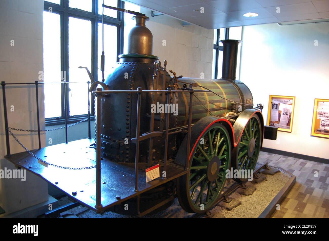 Steam train with green wheels and copper boiler Philadelphia United ...