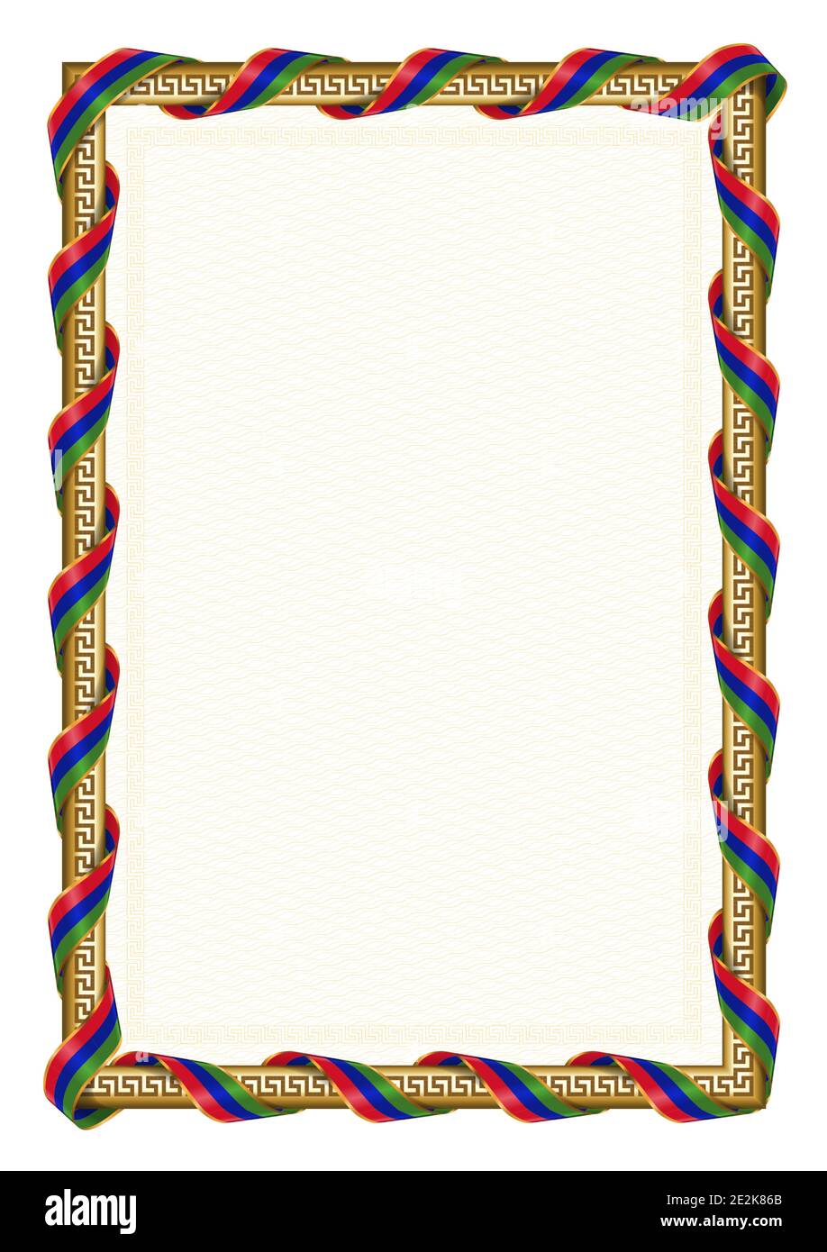 Vertical frame and border with Gambia flag, template elements for your ...