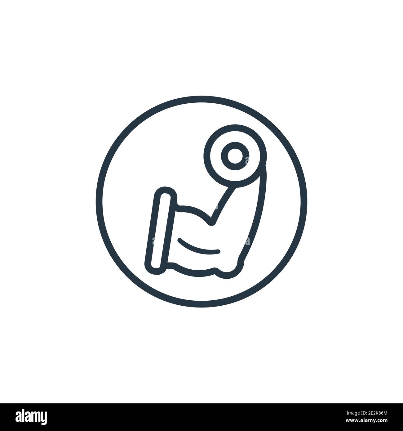 Biceps outline vector icon. Thin line black biceps icon, flat vector ...