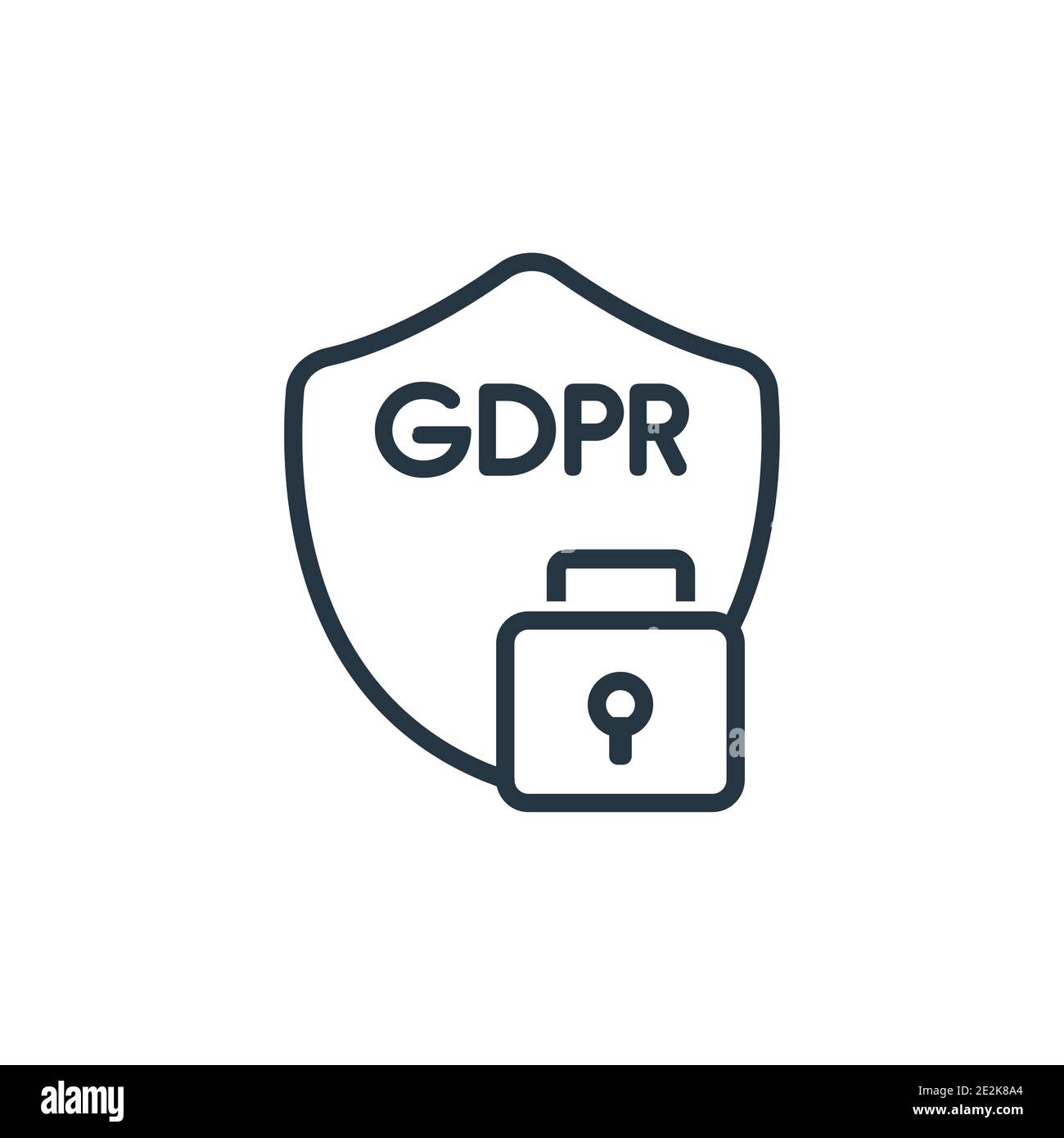 Protection outline vector icon. Thin line black protection icon, flat ...