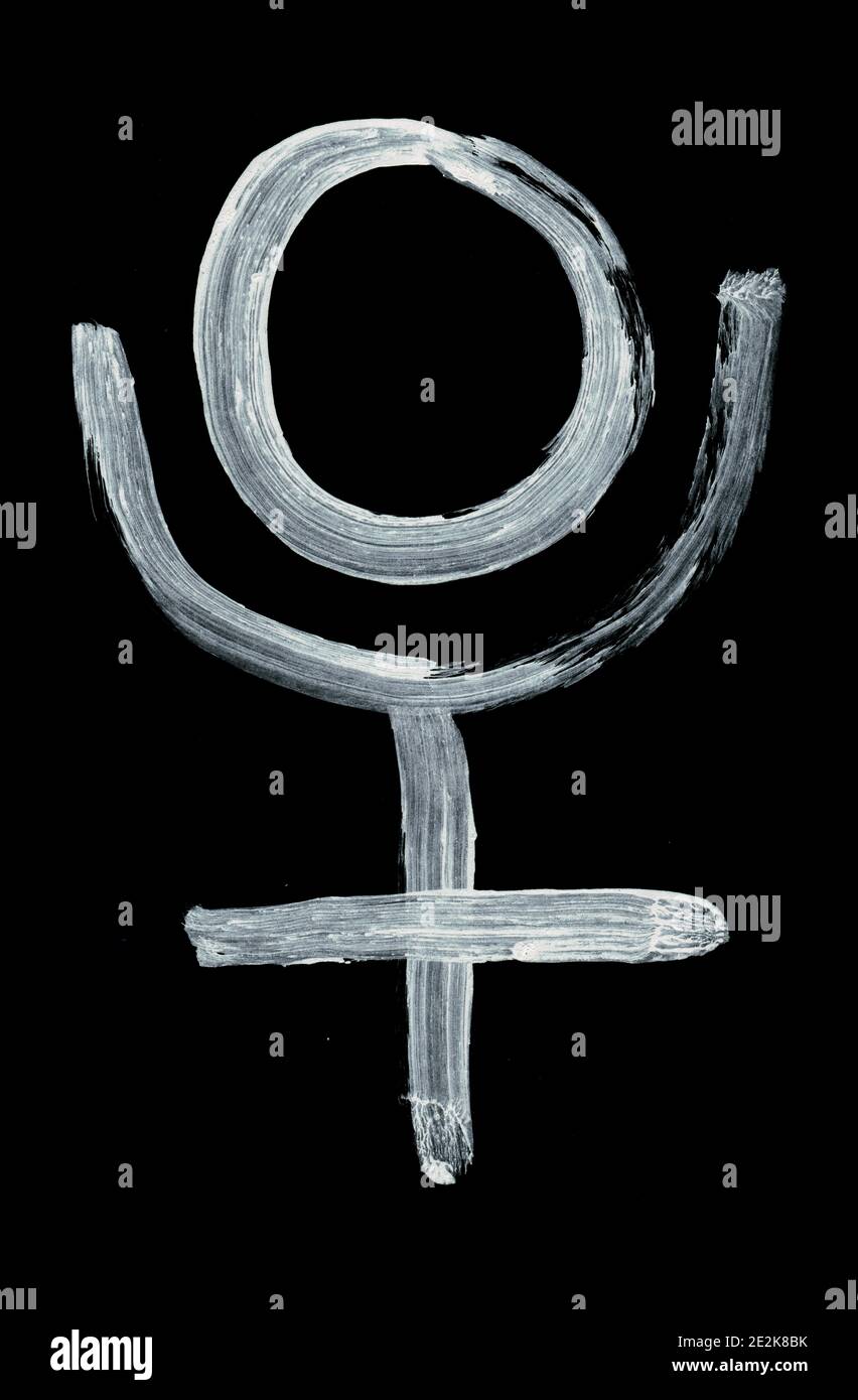 Alchemical Symbols Pluto Inverted Stock Photo - Alamy