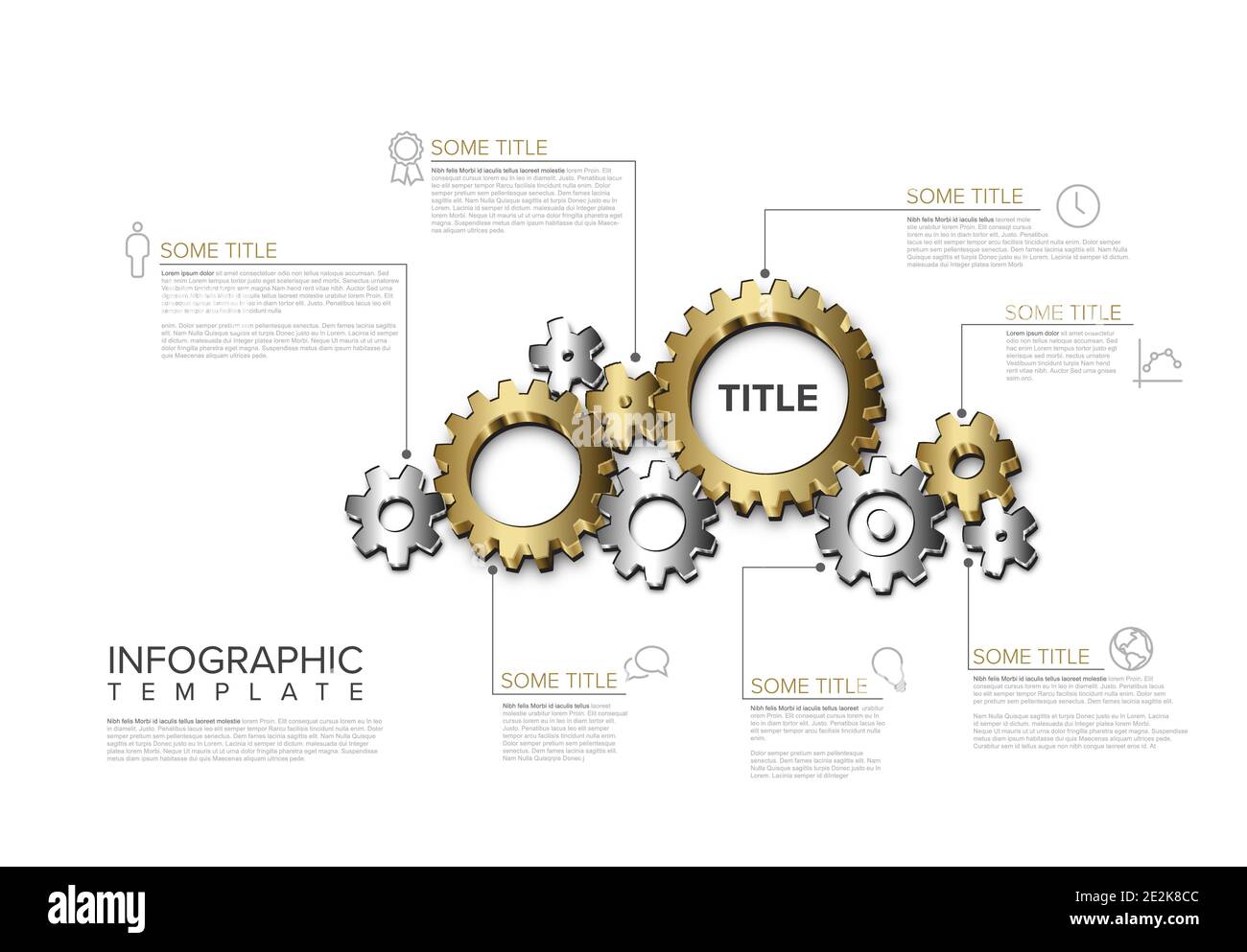 Vector Infographic report template made from lines and icons with ...