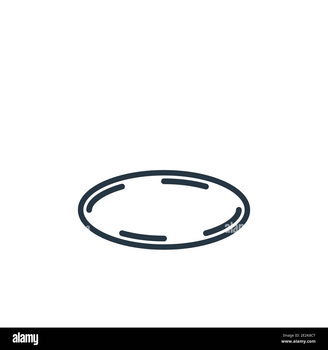 Oval outline vector icon. Thin line black oval icon, flat vector simple ...