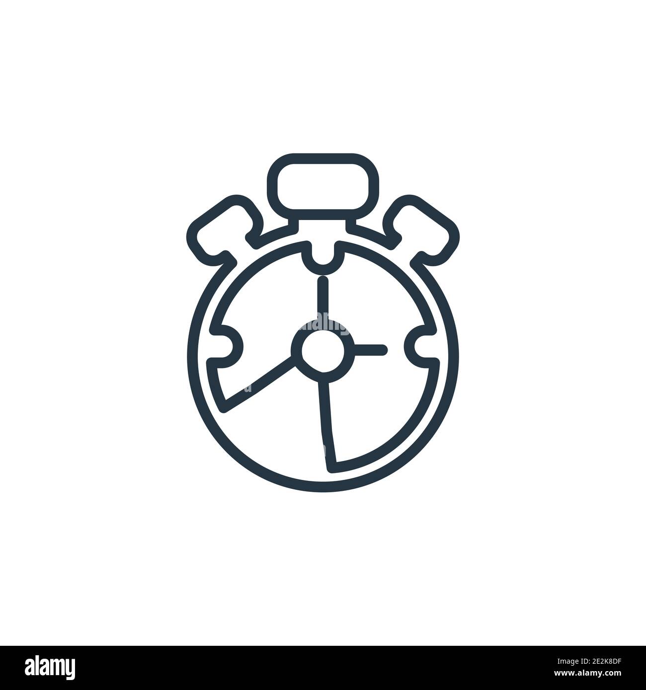 Analog stopwatch outline vector icon. Thin line black analog stopwatch ...