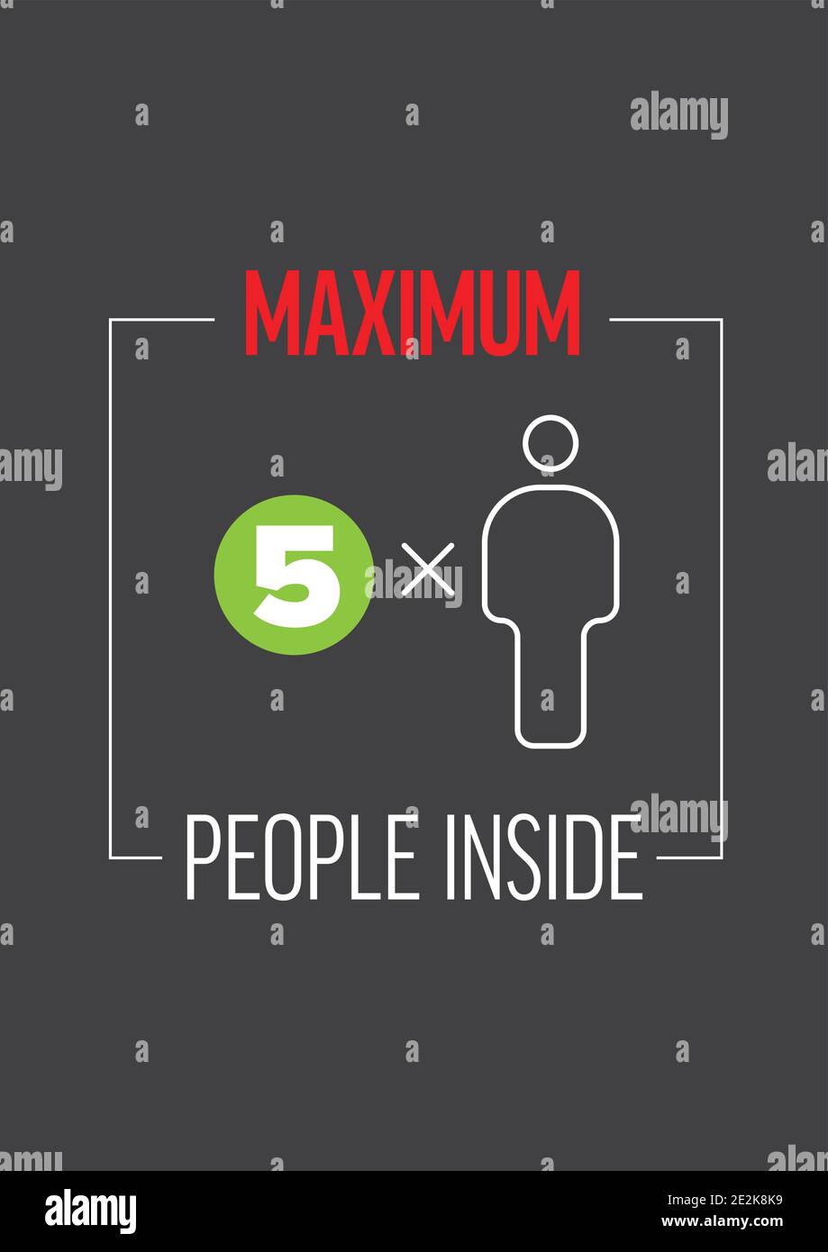 Shop entrance prevention instruction poster template - maximum capacity ...