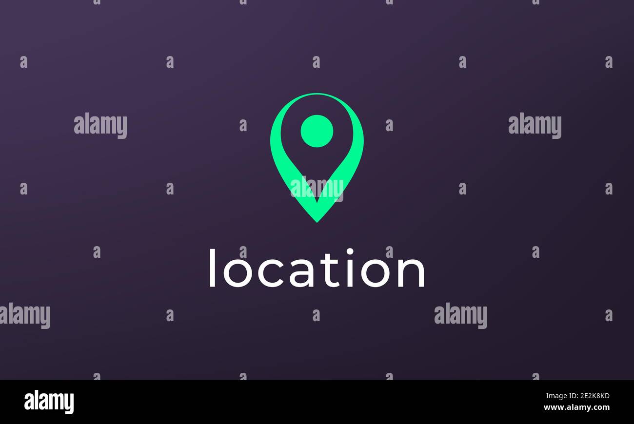Simple pin position logo. abstract destination location icon, route ...