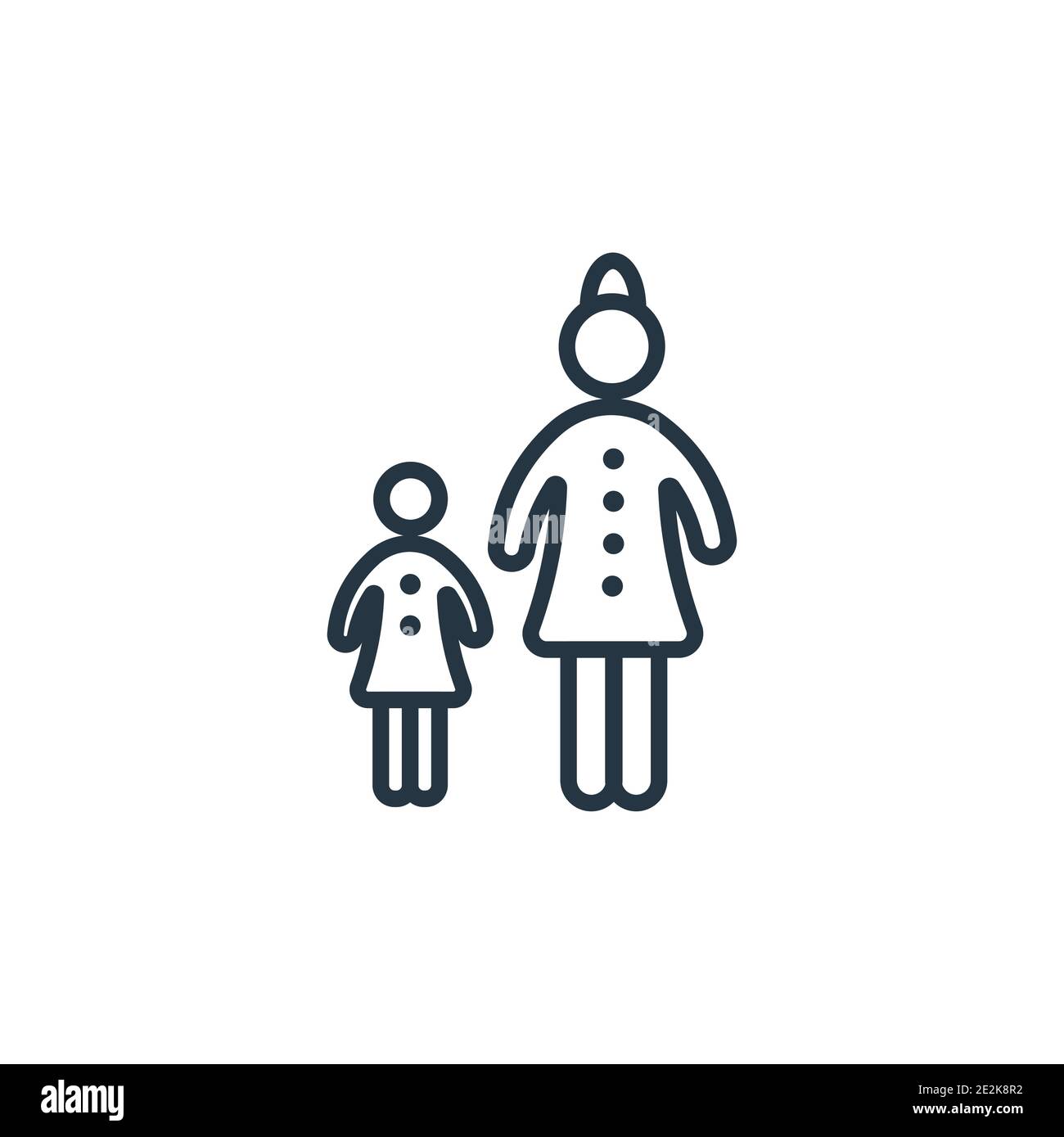 Mother outline vector icon. Thin line black mother icon, flat vector ...