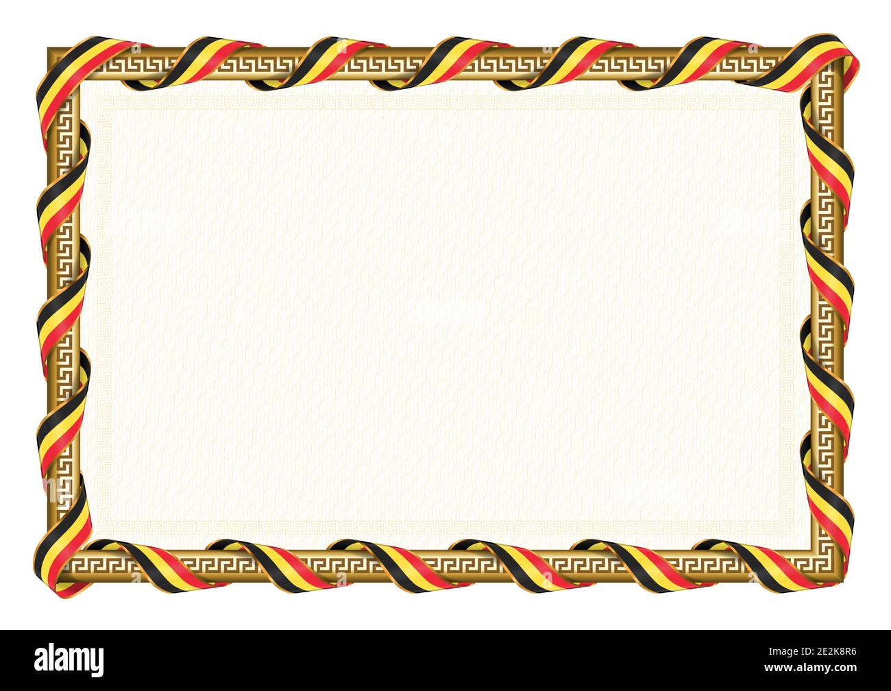 Horizontal frame and border with Belgium flag, template elements for ...