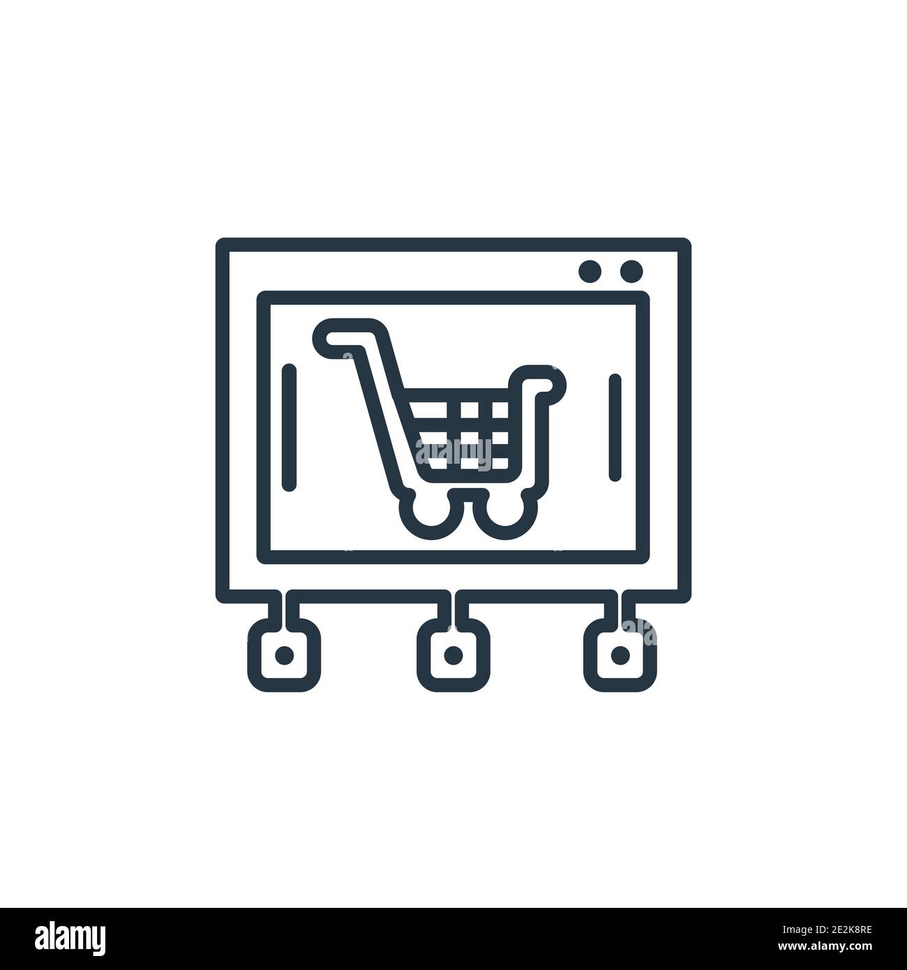 Ecommerce platform outline vector icon. Thin line black ecommerce ...