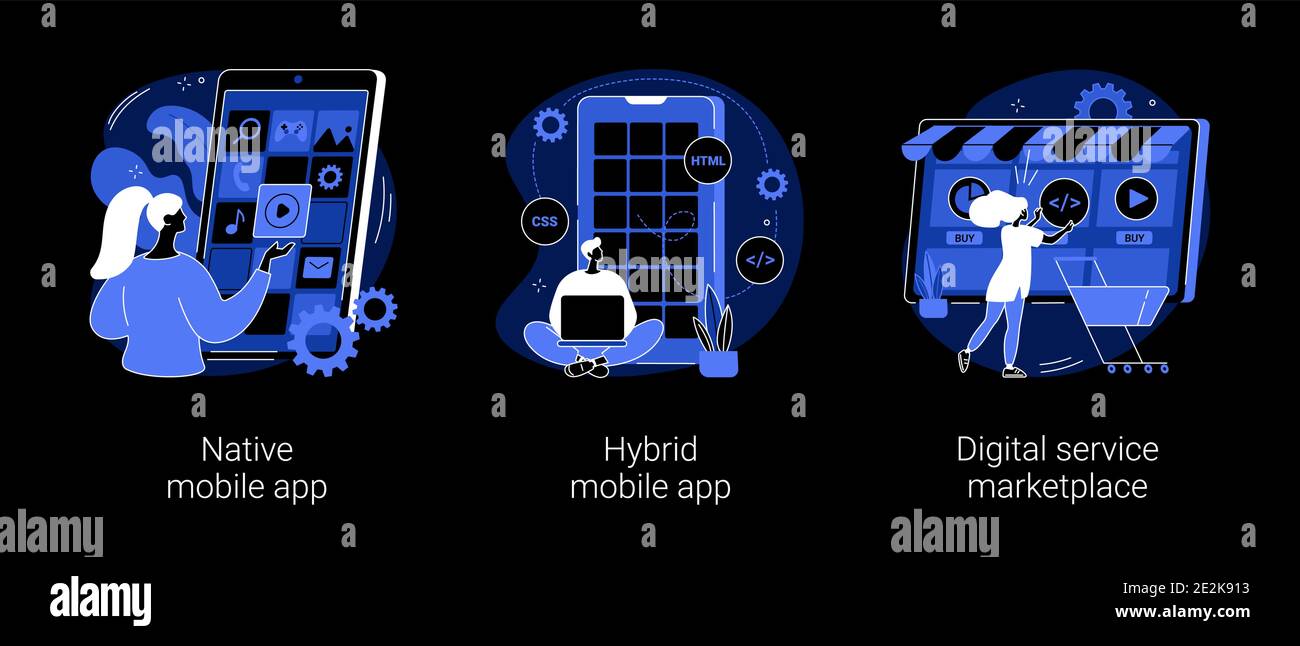 Software application abstract concept vector illustrations Stock Vector ...