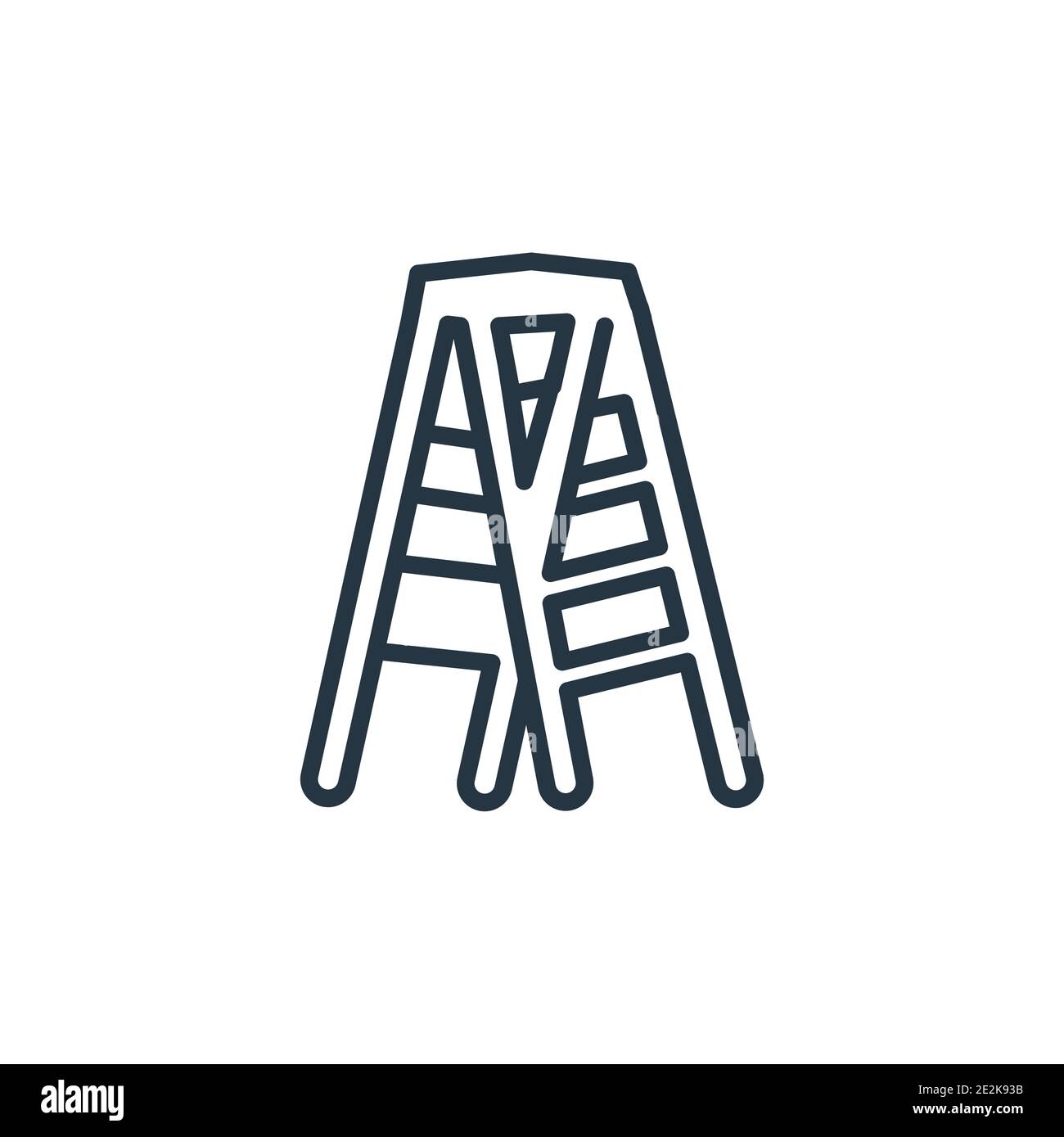 Stepladder outline vector icon. Thin line black stepladder icon, flat vector simple element ...