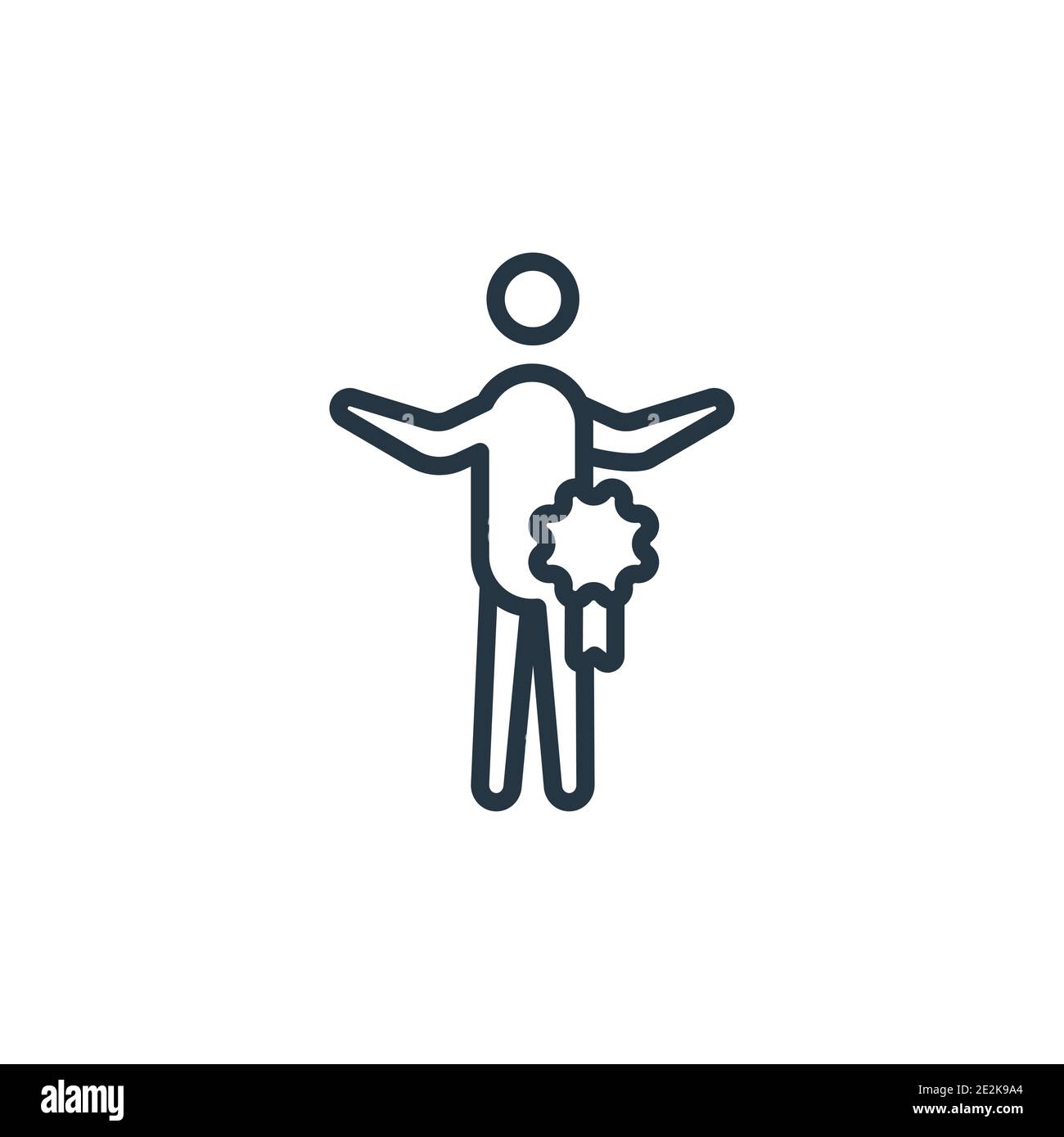 Special human outline vector icon. Thin line black special human icon ...