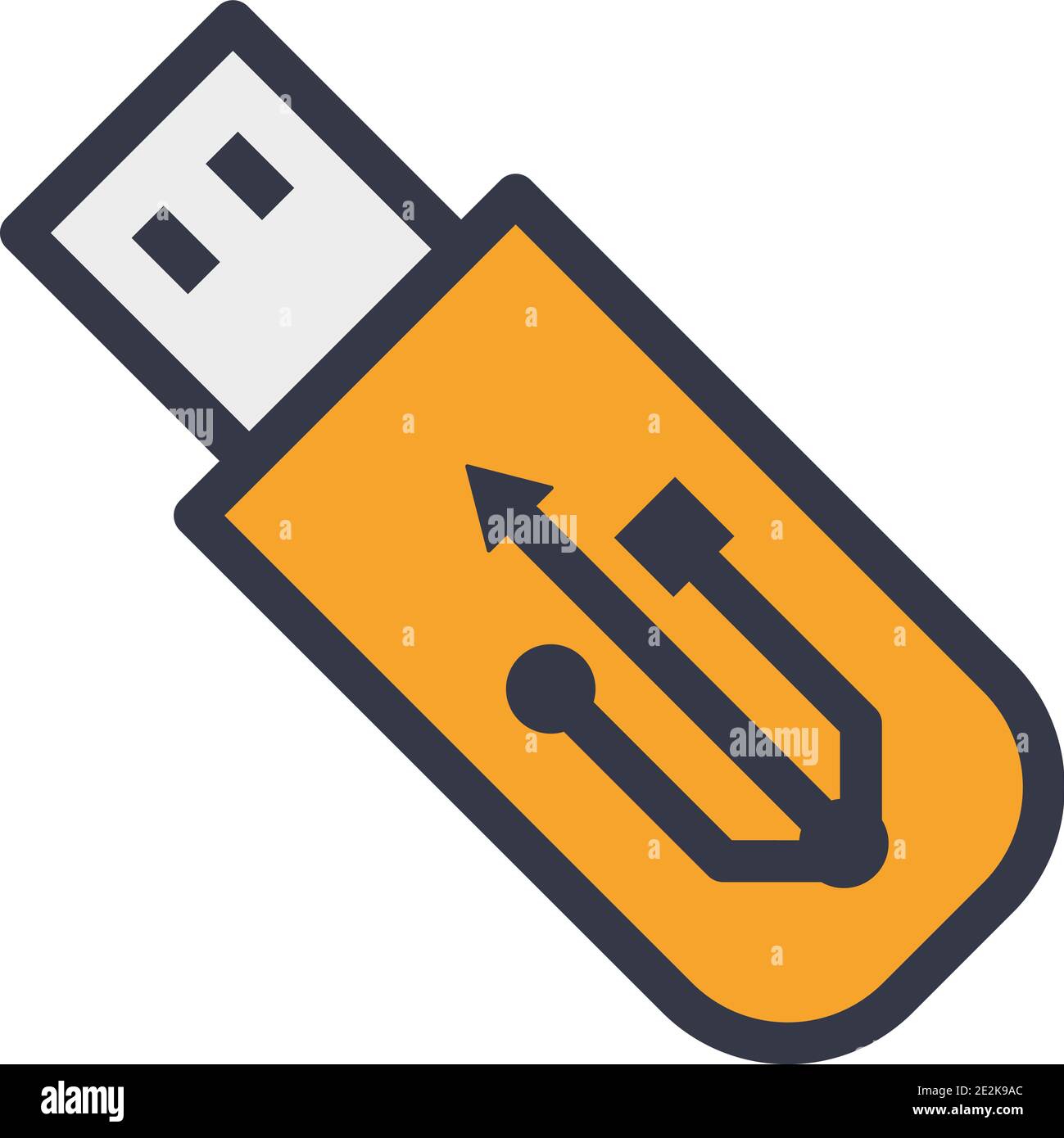 Portable USB flash connector device flat vector icon Stock Vector Image ...