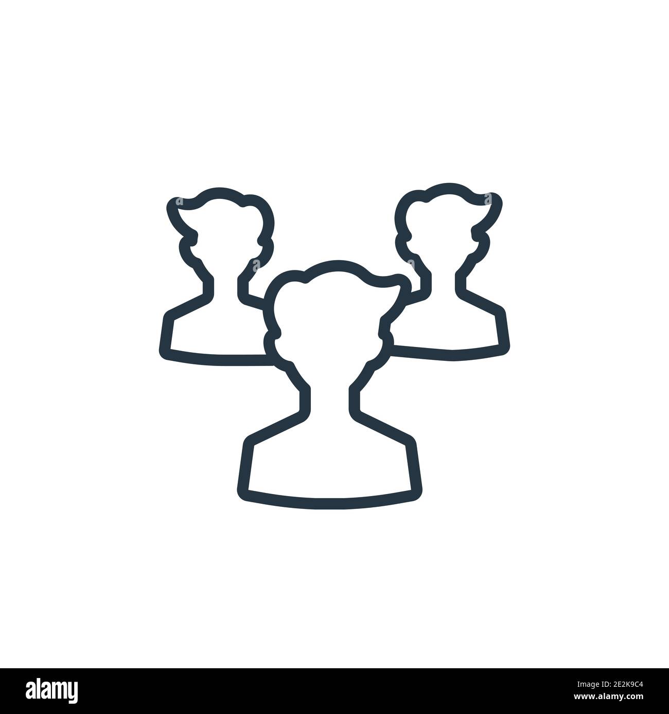 Project team outline vector icon. Thin line black project team icon ...