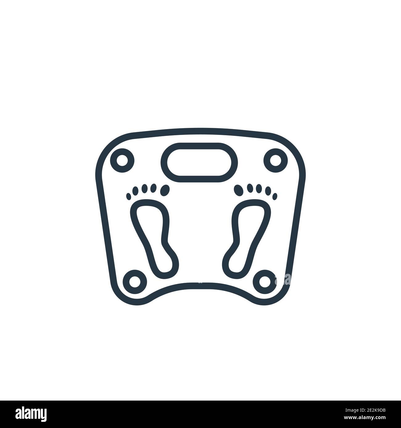 Weighing outline vector icon. Thin line black weighing icon, flat ...