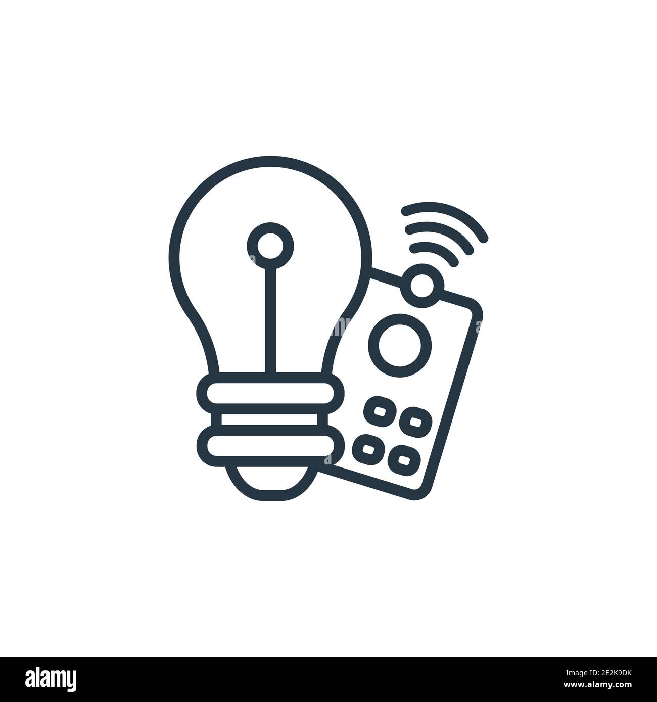 Smart light outline vector icon. Thin line black smart light icon, flat ...