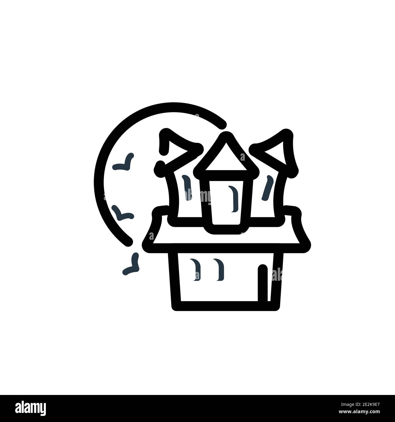 Haunted house vector icon on white background. Flat vector haunted ...