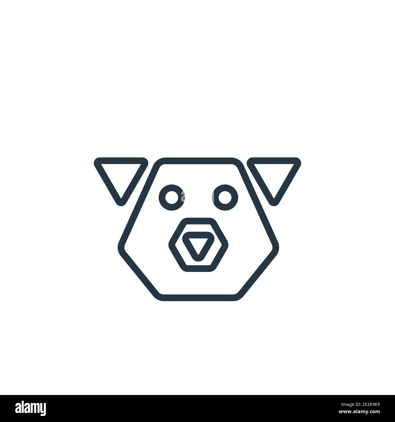 Polygonal dog outline vector icon. Thin line black polygonal dog icon ...