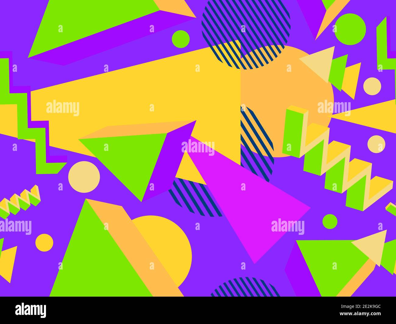 Geometric memphis seamless pattern in style of the 80s. Modern trendy ...