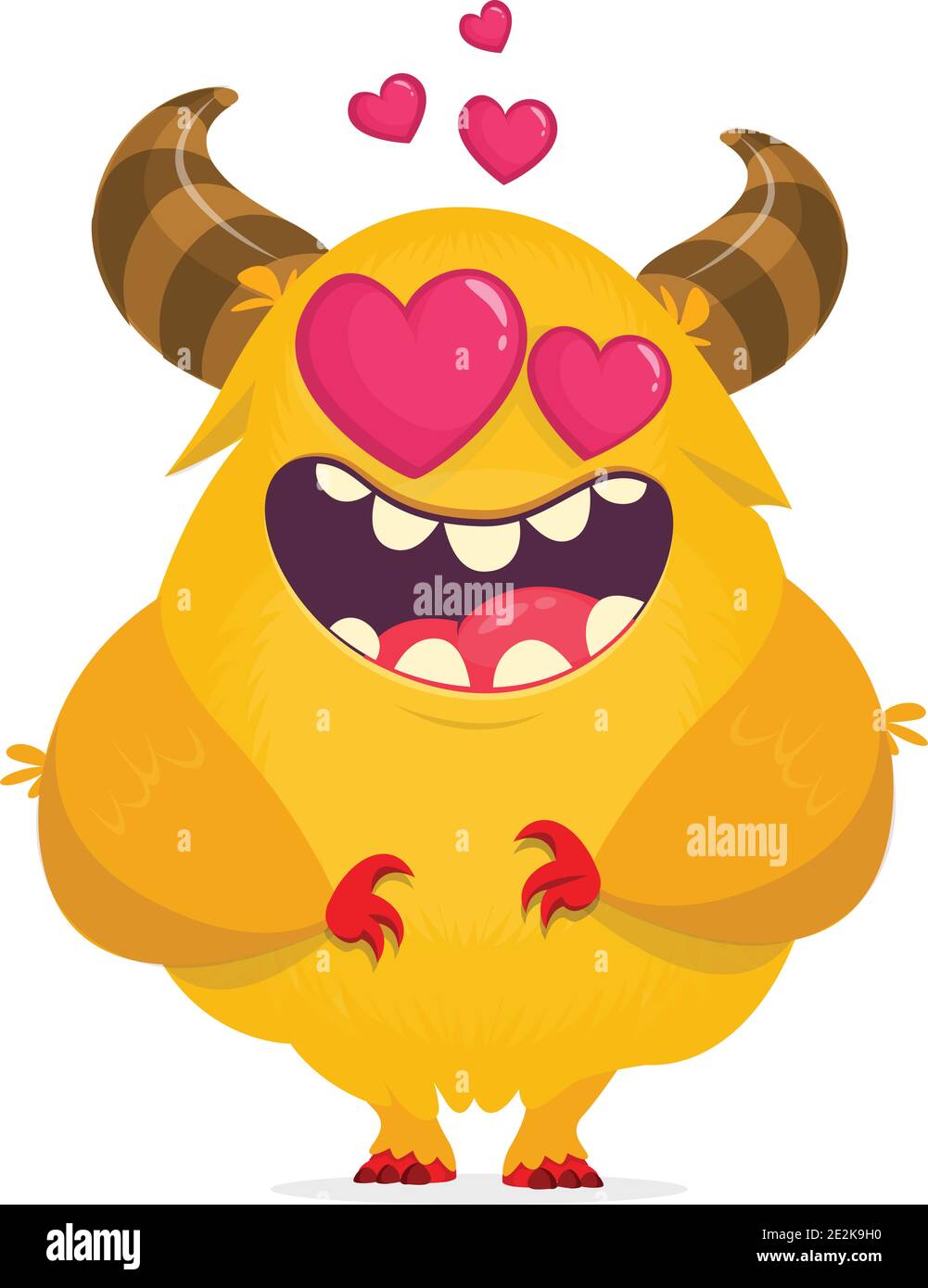 Funny cartoon monster in love. Vector illustration for St. Valentine's ...