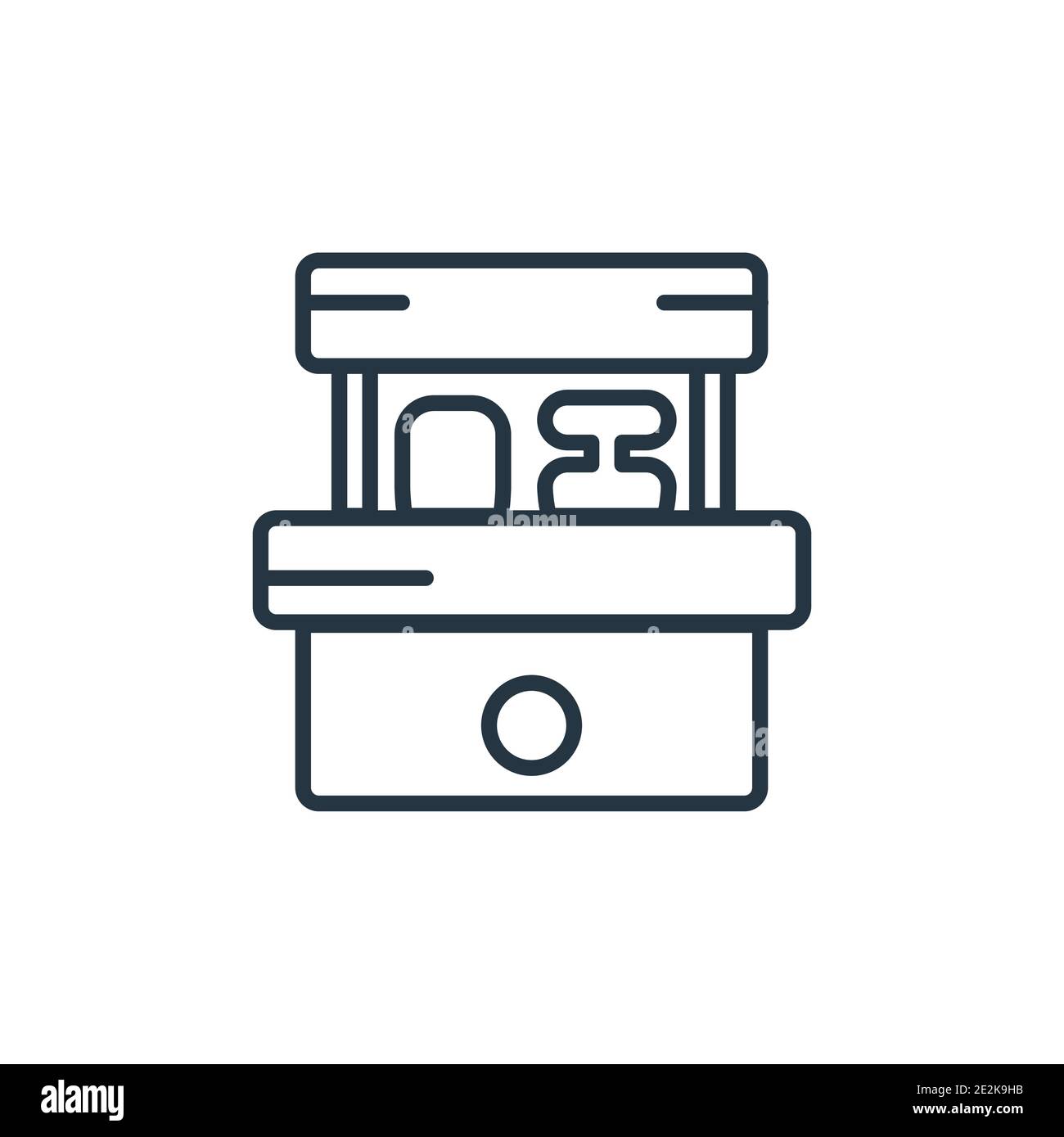Snack booth outline vector icon. Thin line black snack booth icon, flat ...