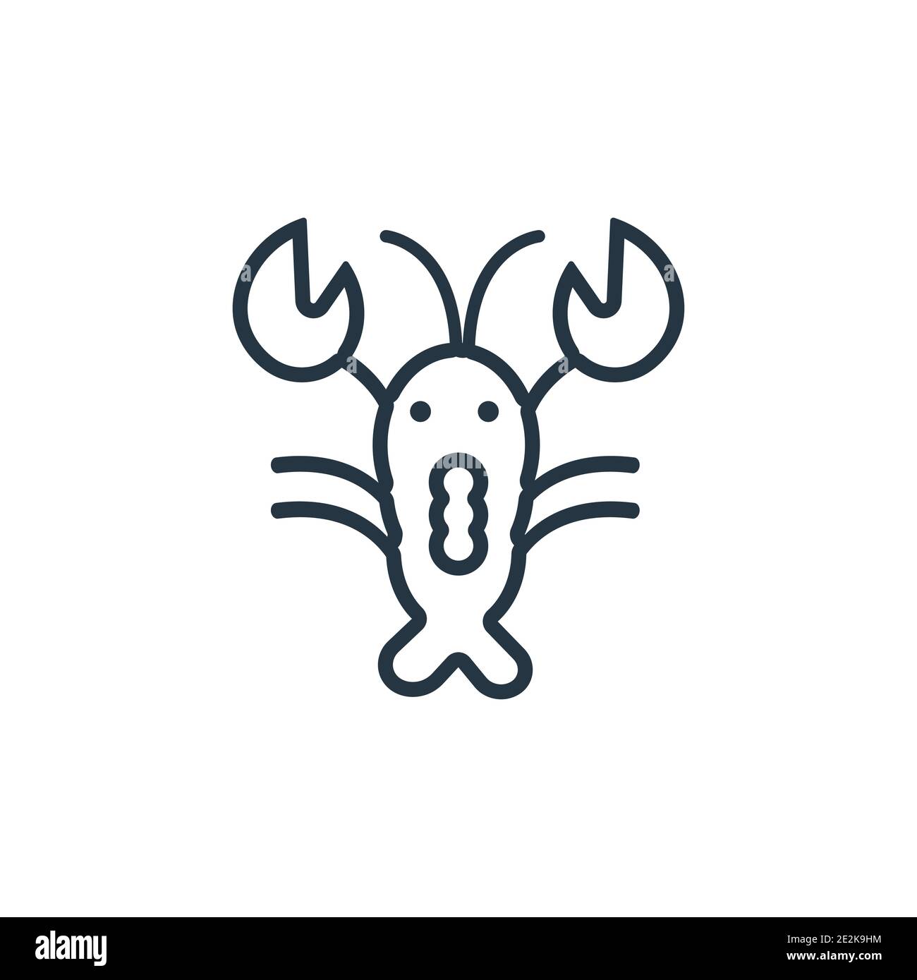 Lobster outline vector icon. Thin line black lobster icon, flat vector ...