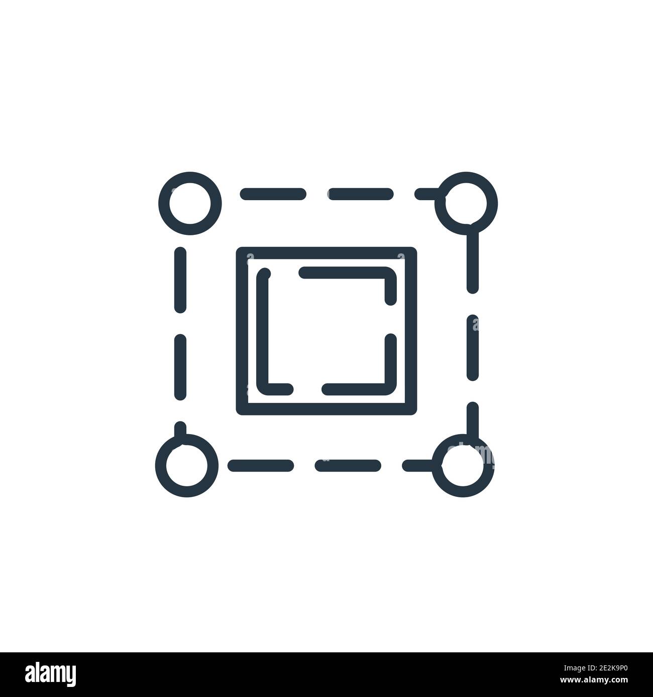 Bounding box outline vector icon. Thin line black bounding box icon ...