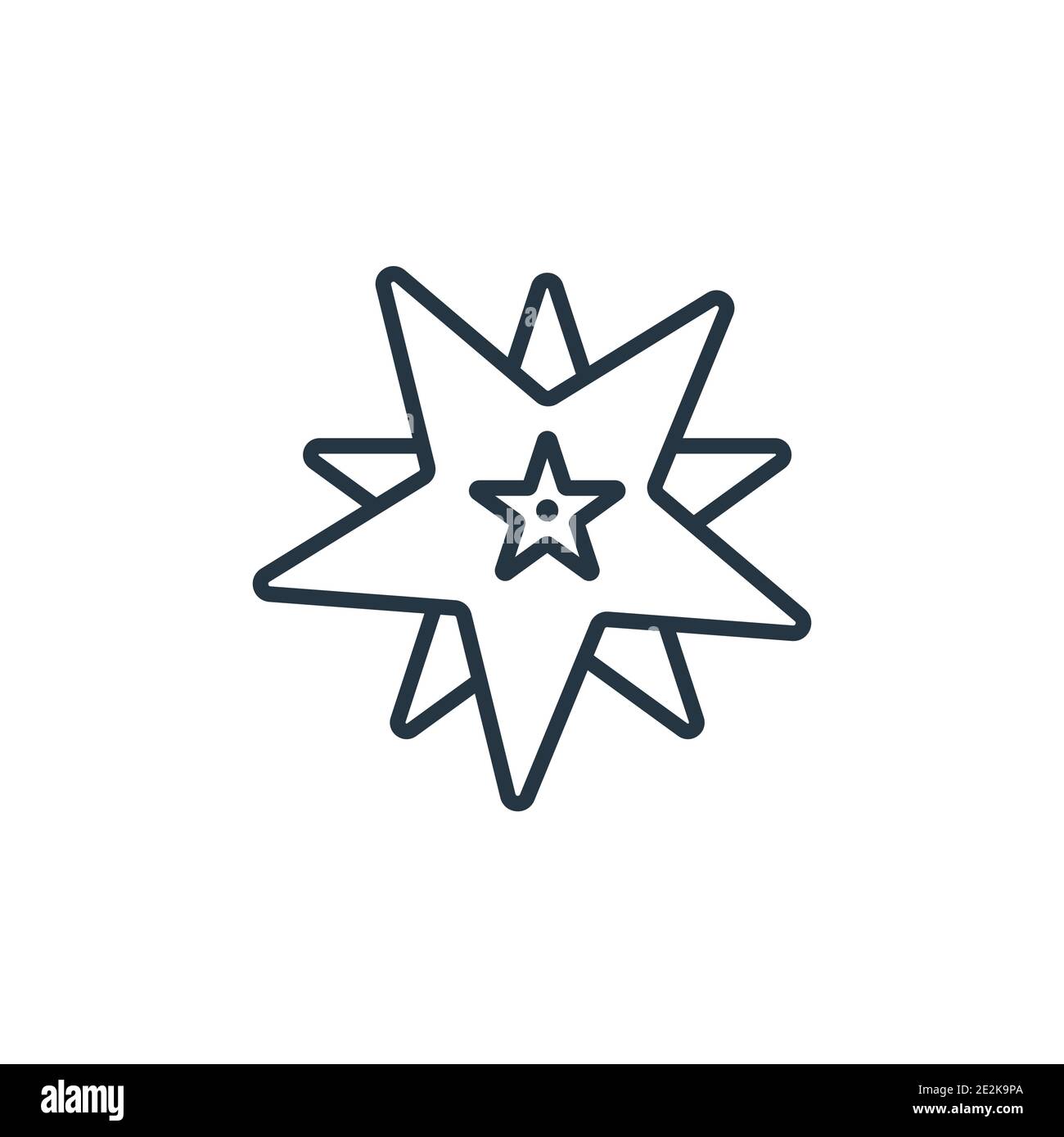 Polygonal multiple stars outline vector icon. Thin line black polygonal ...
