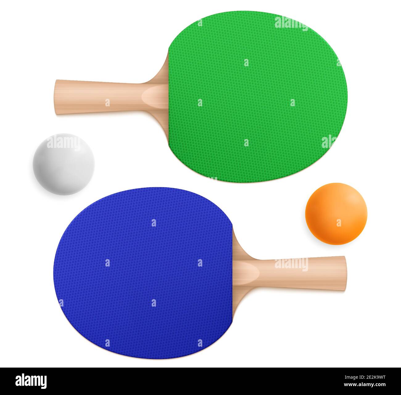 rackets and balls, table tennis equipment isolated on white background ...