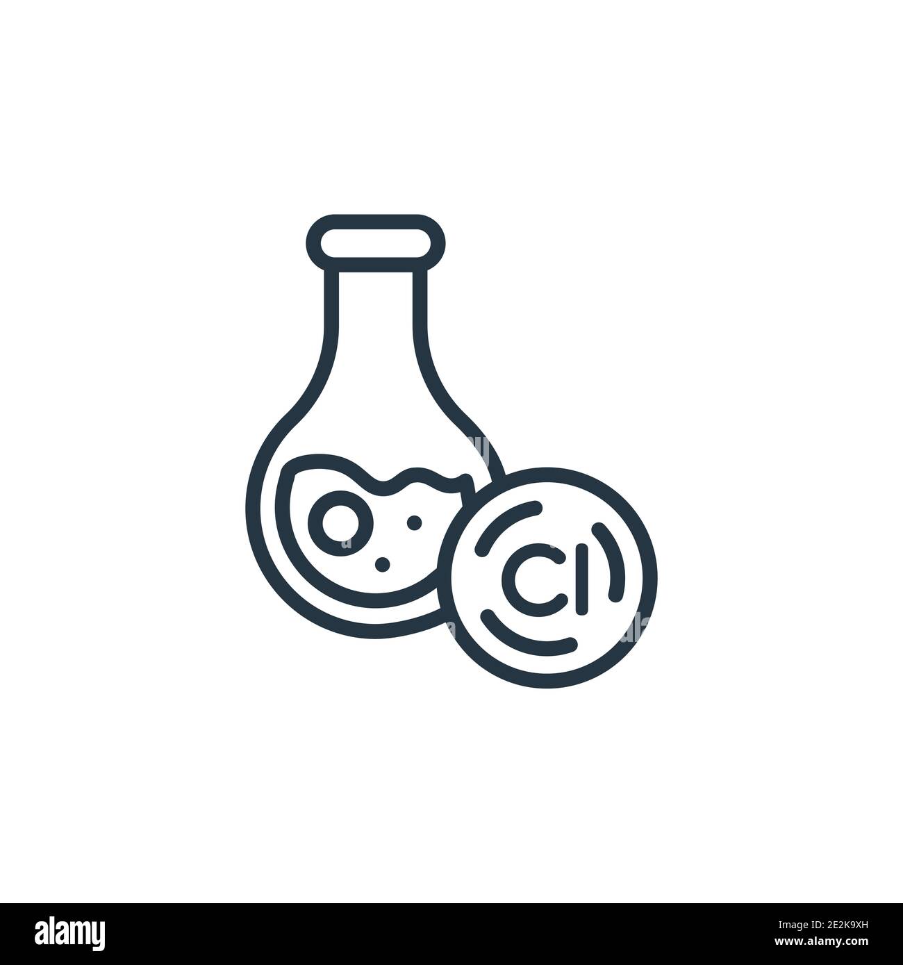 Chlorine outline vector icon. Thin line black chlorine icon, flat ...