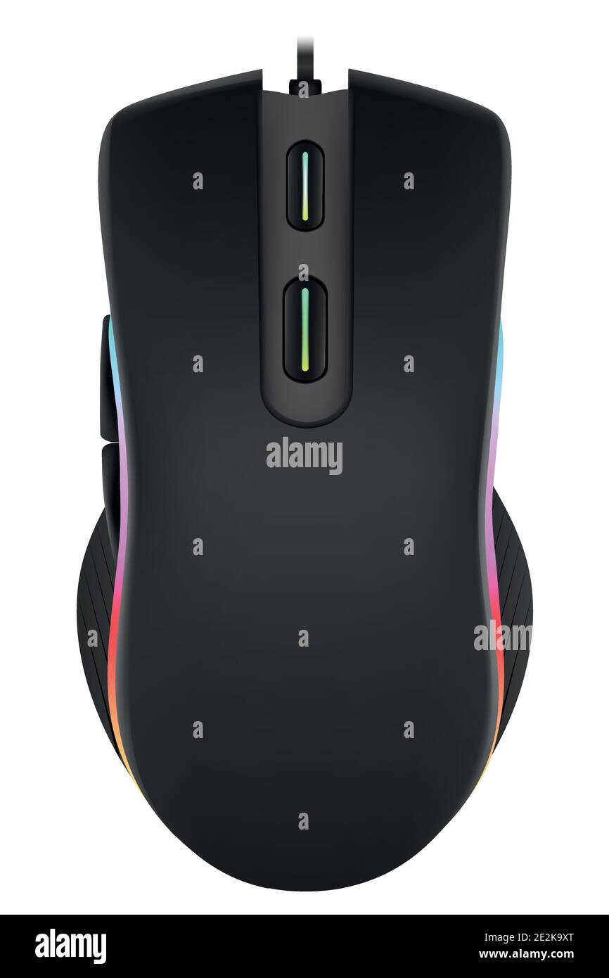 Vector drawing gaming computer mouse on white background Stock Vector ...