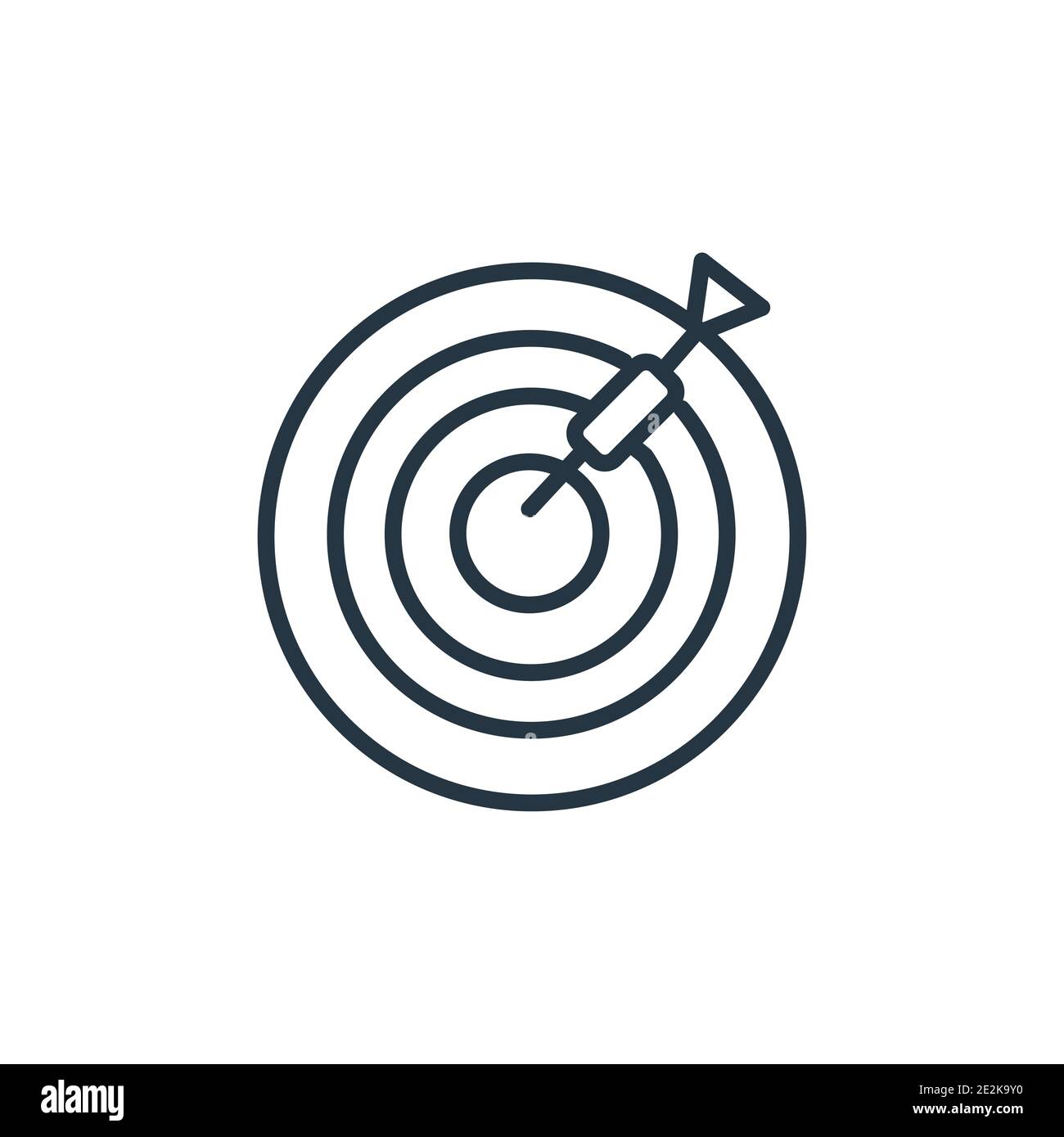 Dart outline vector icon. Thin line black dart icon, flat vector simple ...