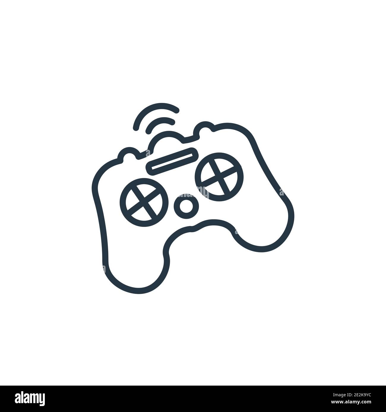 Gamepad outline vector icon. Thin line black gamepad icon, flat vector ...