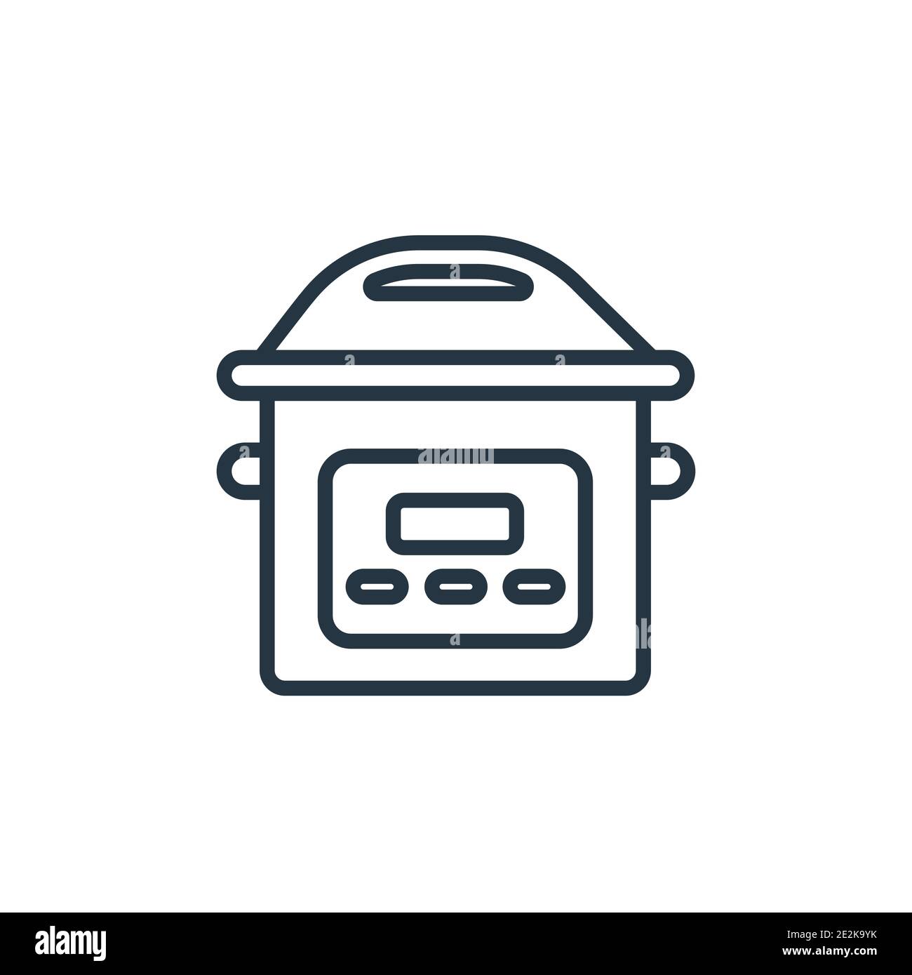 Pressure cooker outline vector icon. Thin line black pressure cooker ...