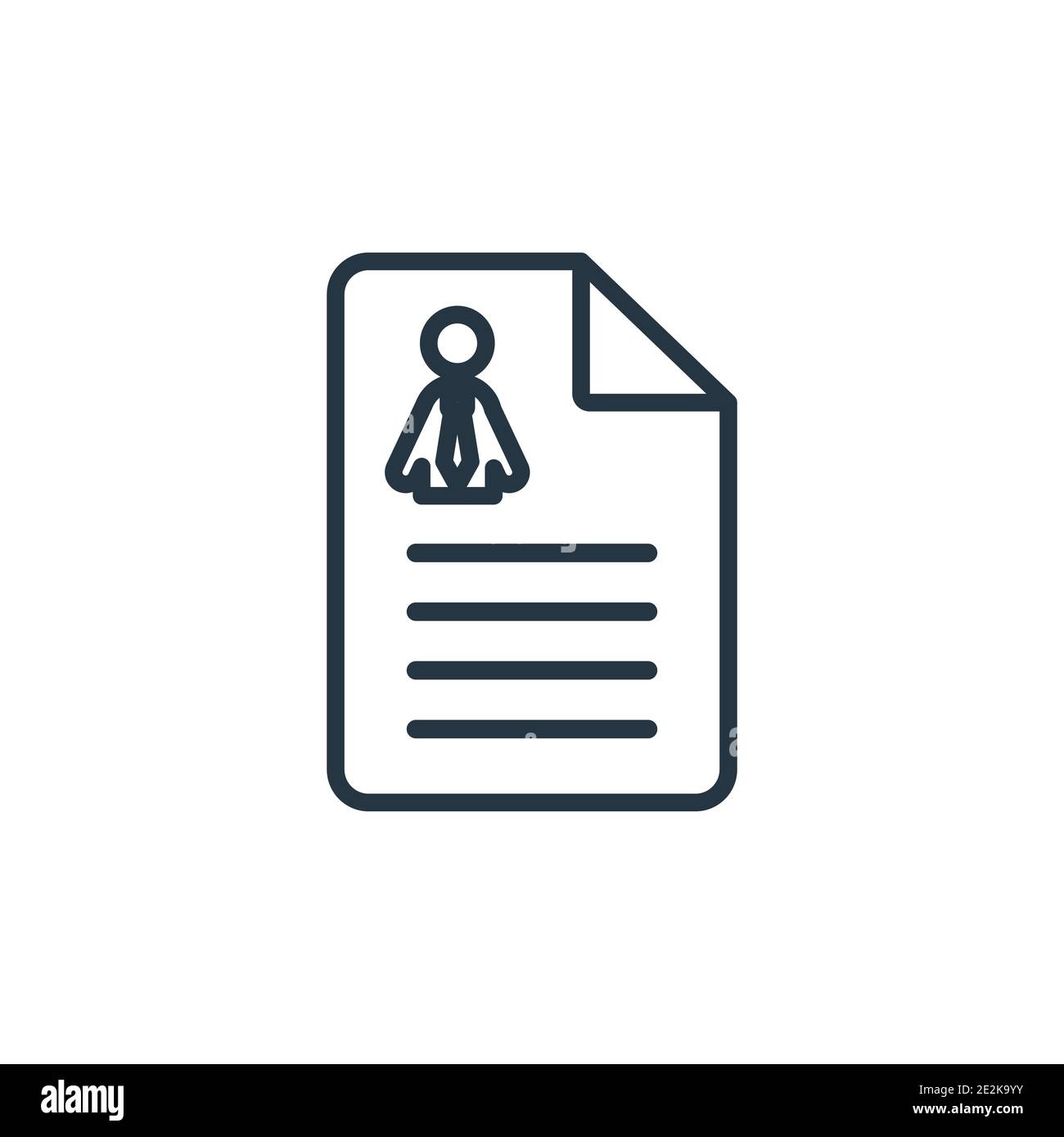 Curriculum vitae outline vector icon. Thin line black curriculum vitae ...