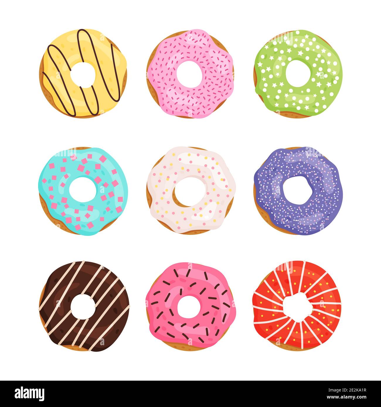 Vector illustration. Color set sweet donut isilated on white background ...