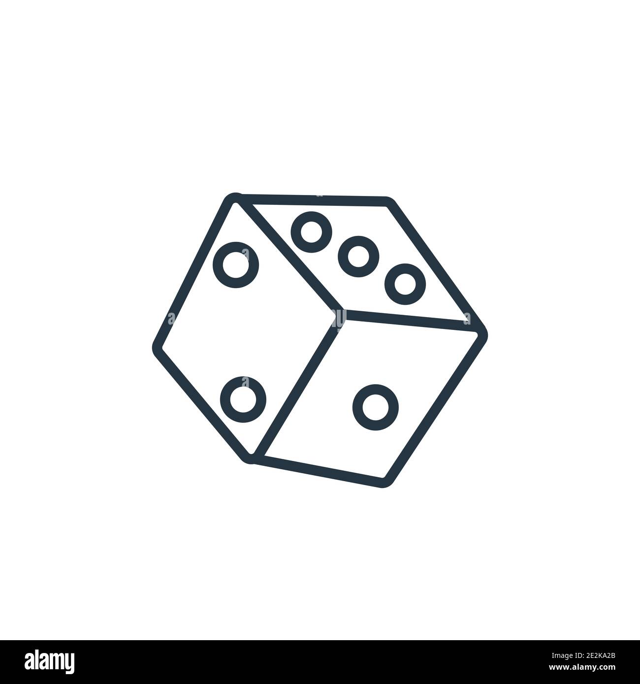 Dice outline vector icon. Thin line black dice icon, flat vector simple ...