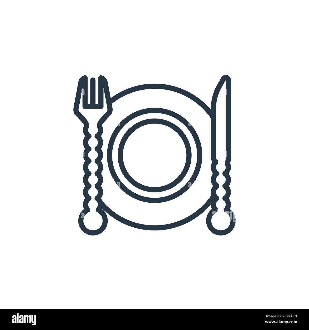 Restaurant outline vector icon. Thin line black restaurant icon, flat ...
