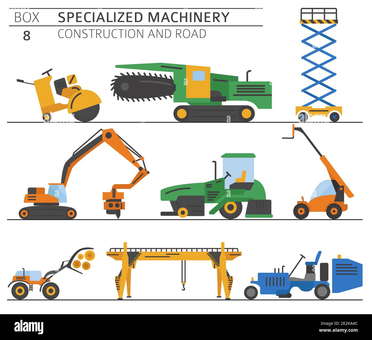 Special industrial construction and road machine coloured vector icon ...