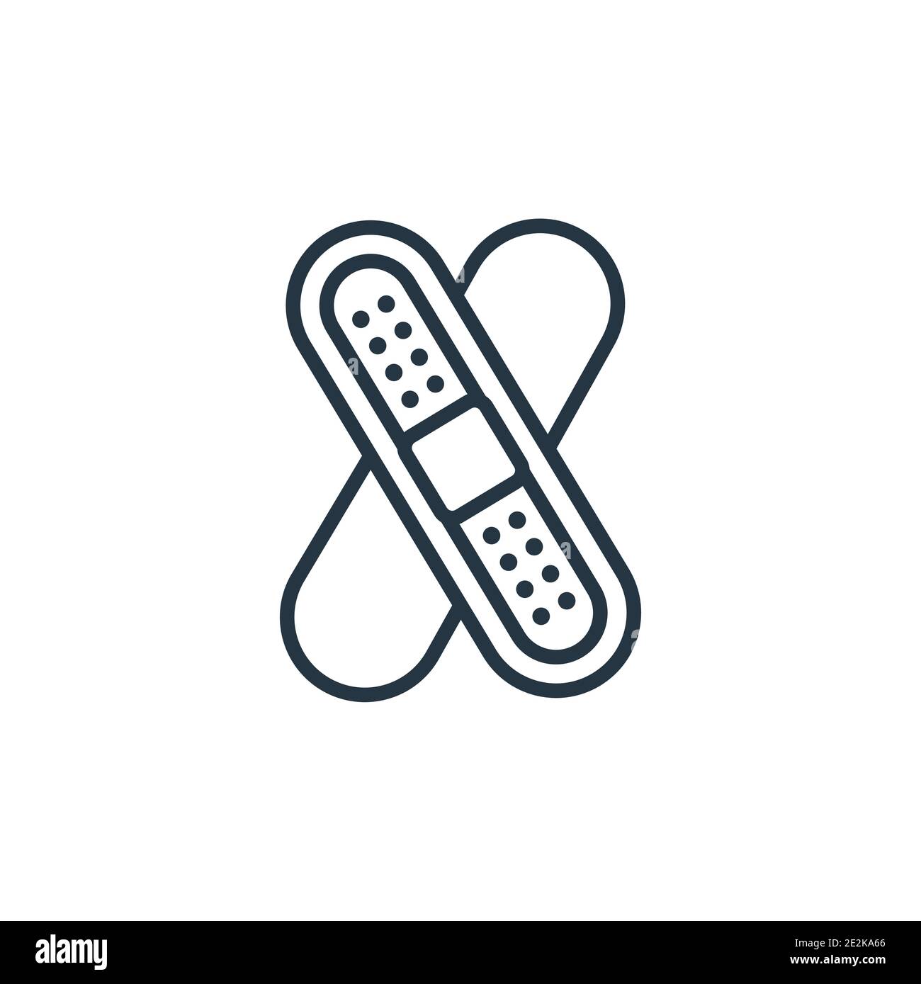 Bandages outline vector icon. Thin line black bandages icon, flat ...