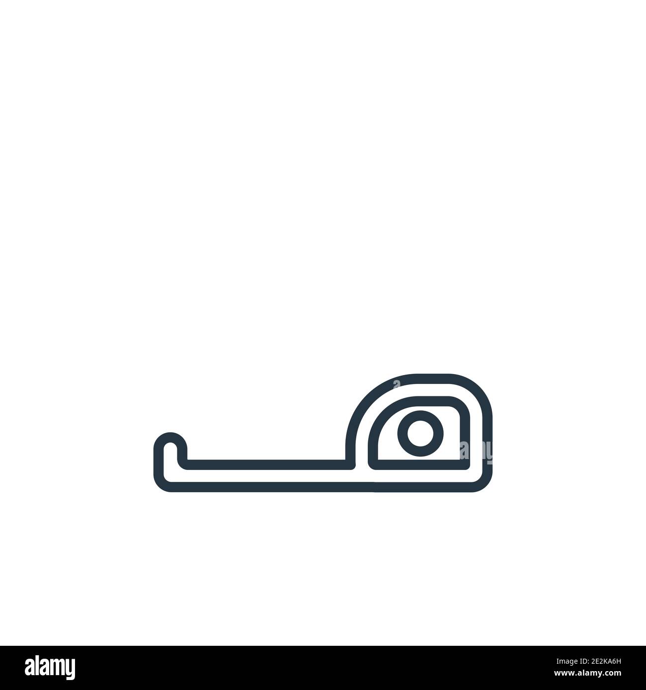 Measuring tape outline vector icon. Thin line black measuring tape icon ...