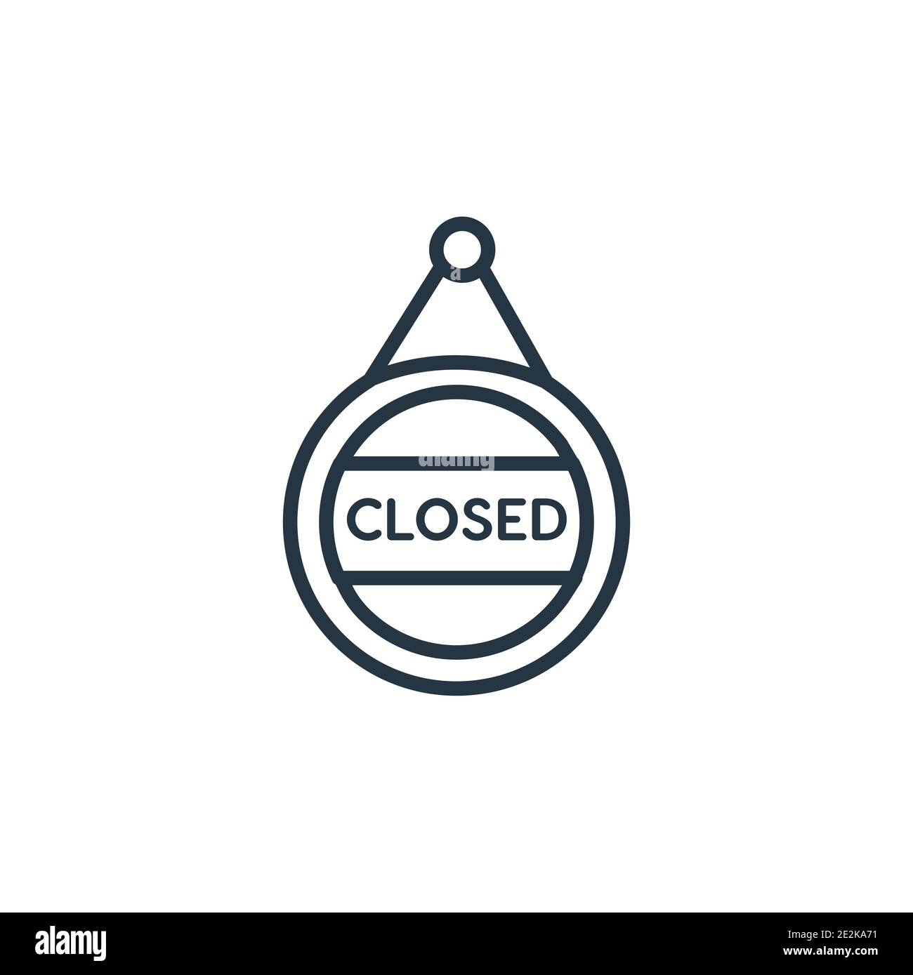 Closed outline vector icon. Thin line black closed icon, flat vector ...