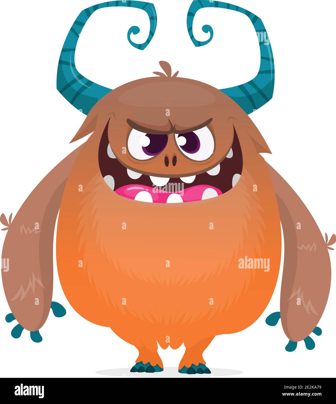 Angry cartoon monster character design. Vector illustration isolated on ...