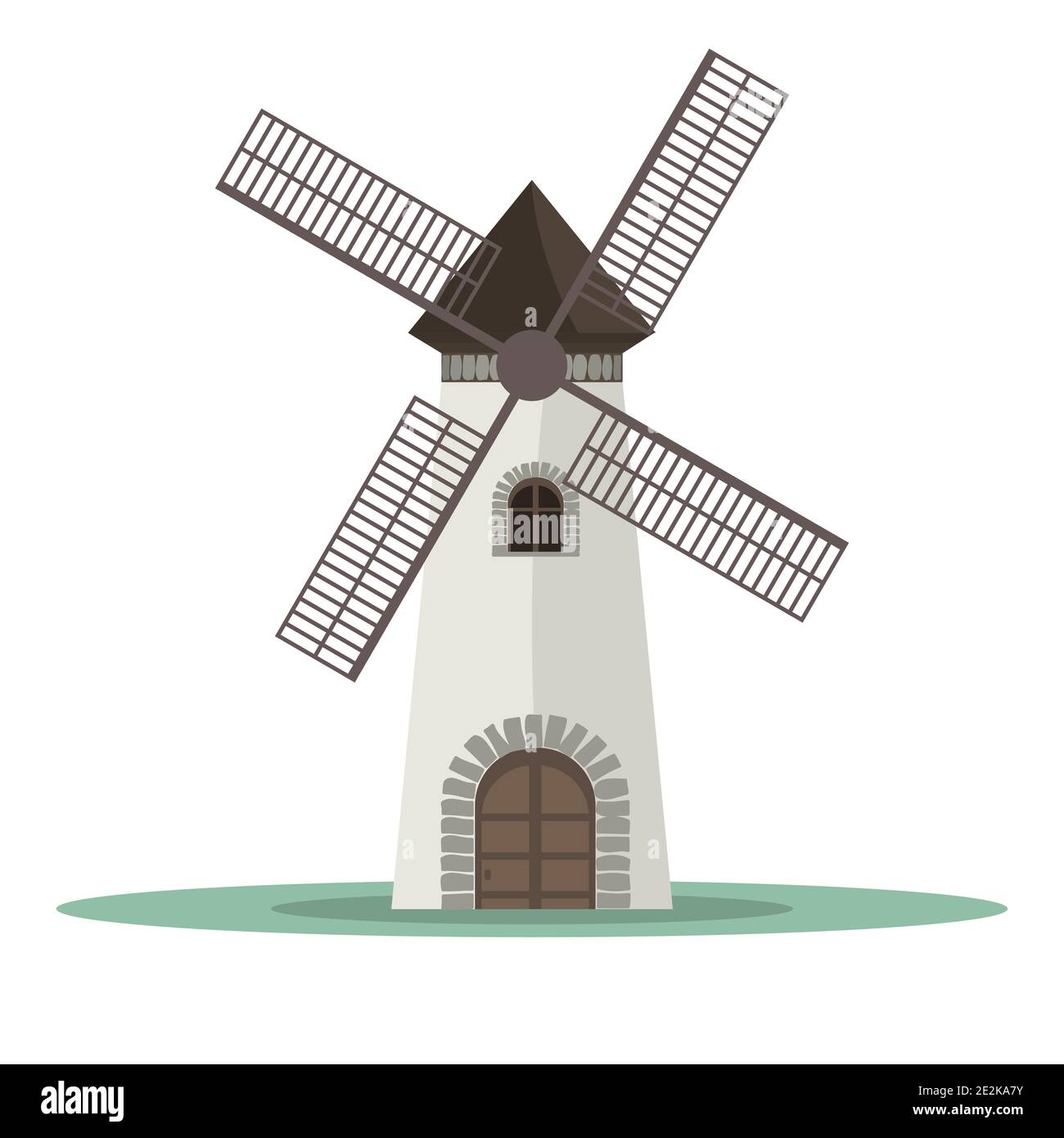 White painted windmill Stock Vector Images - Alamy