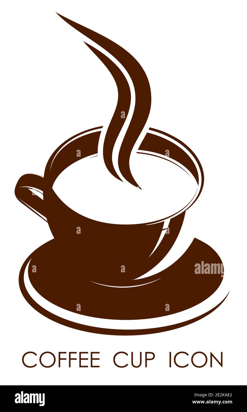 monochrome coffee mug icon with drink on white background. Design ...