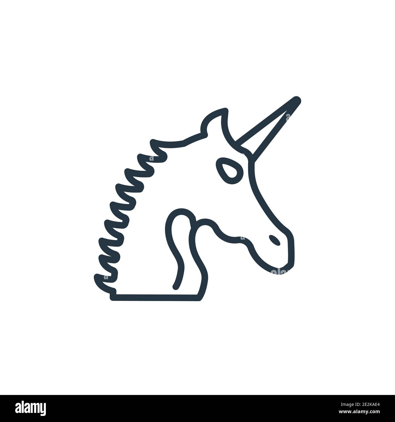 Unicorn outline vector icon. Thin line black unicorn icon, flat vector ...