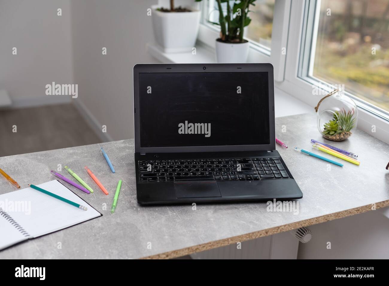 inspirational and motivational note on a white wooden table. Text Open ...